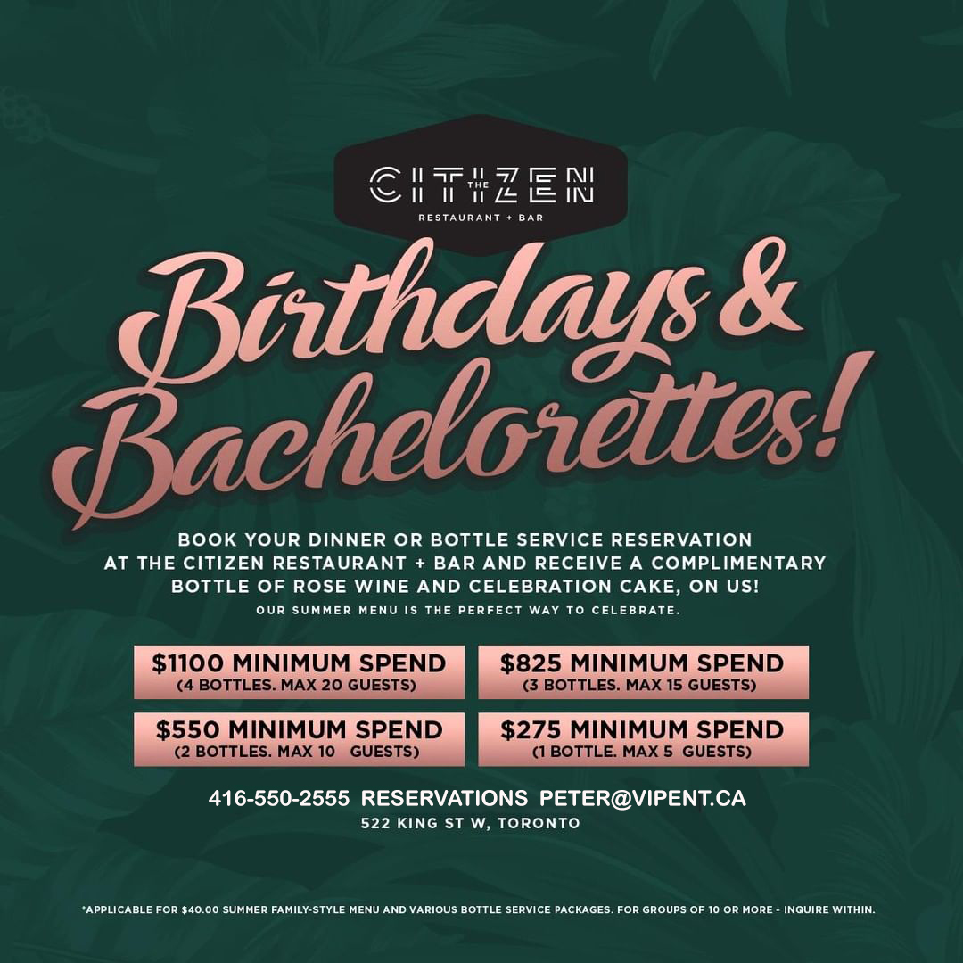 The Citizen Restaurant + Bar Guestlist | Arcane Toronto | The Citizen ...